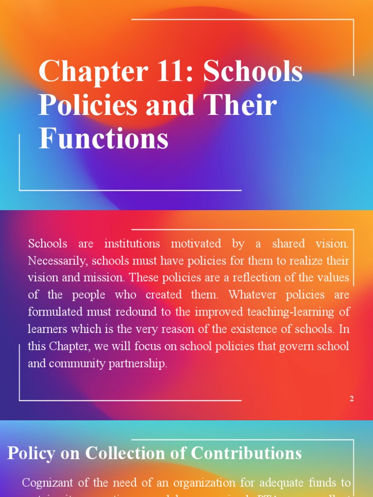 Chapter 11: Schools Policies and Their Functions | Download Free PDF ...