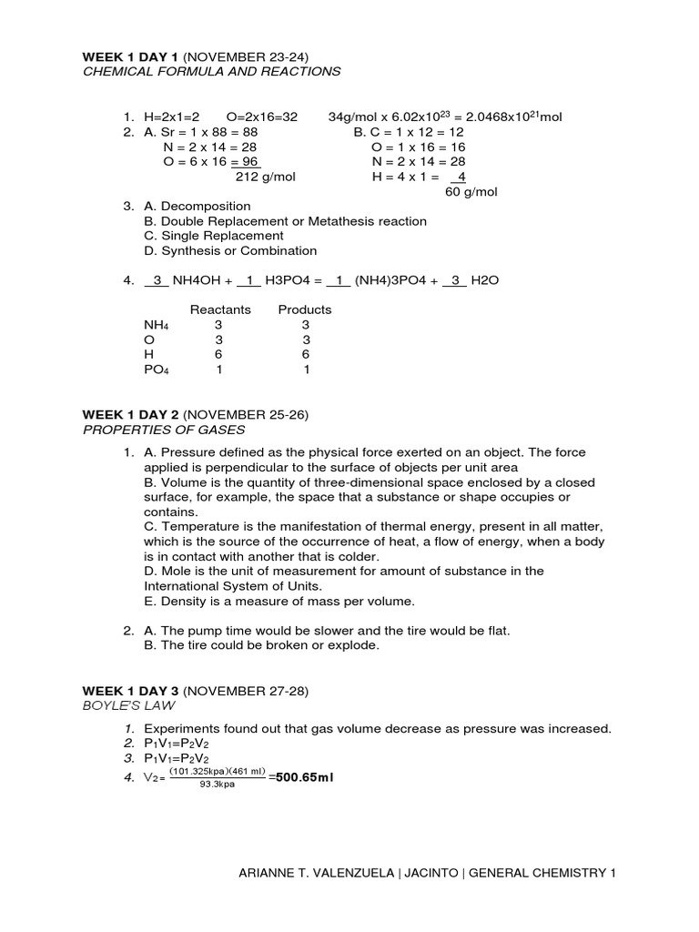 Gechem LEARNING GUIDE | PDF | Mole (Unit) | Gases