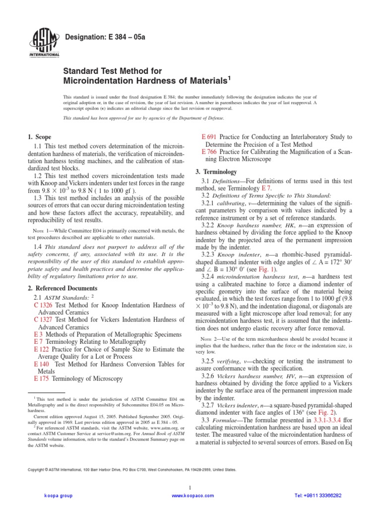 Astm E384 | PDF | Applied And Interdisciplinary Physics | Chemical Product Engineering