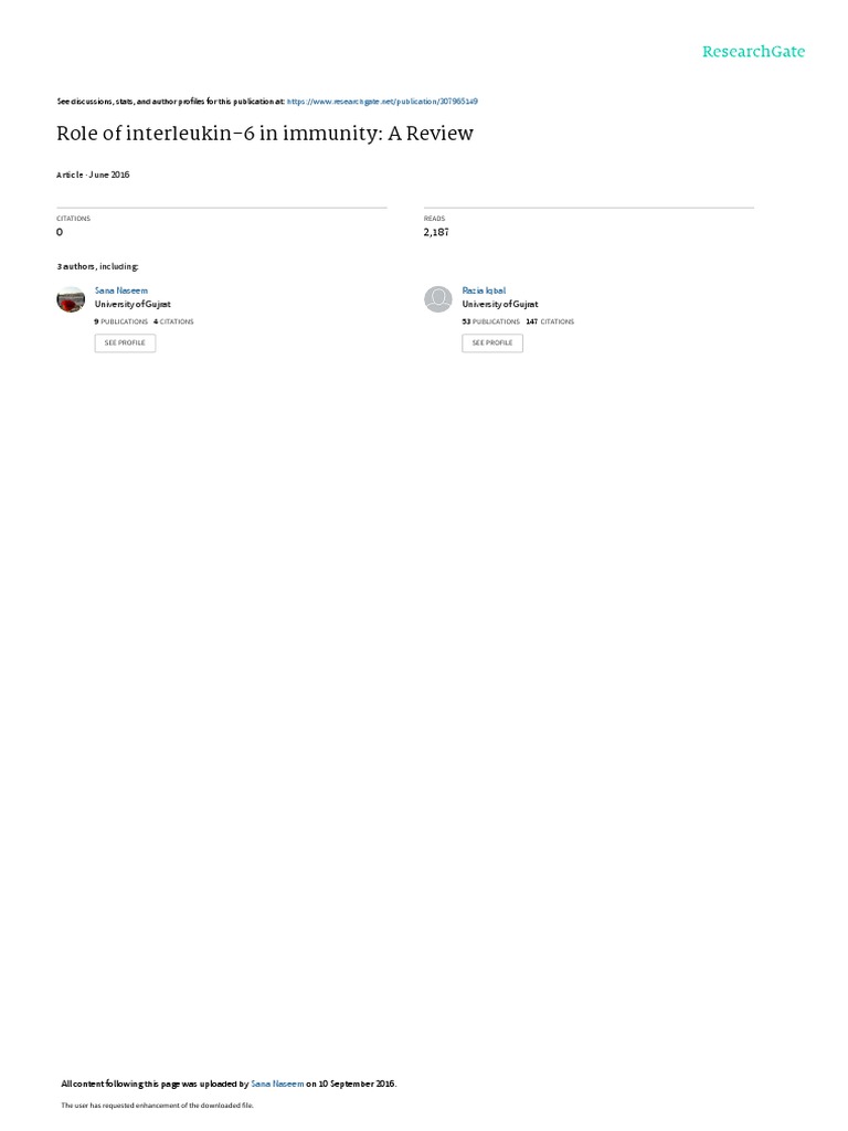 Naseem PDF | PDF | Interleukin 6 | Signal Transduction