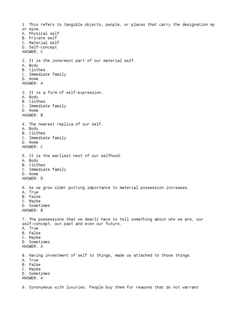 UTS QUIZ Material Self | PDF