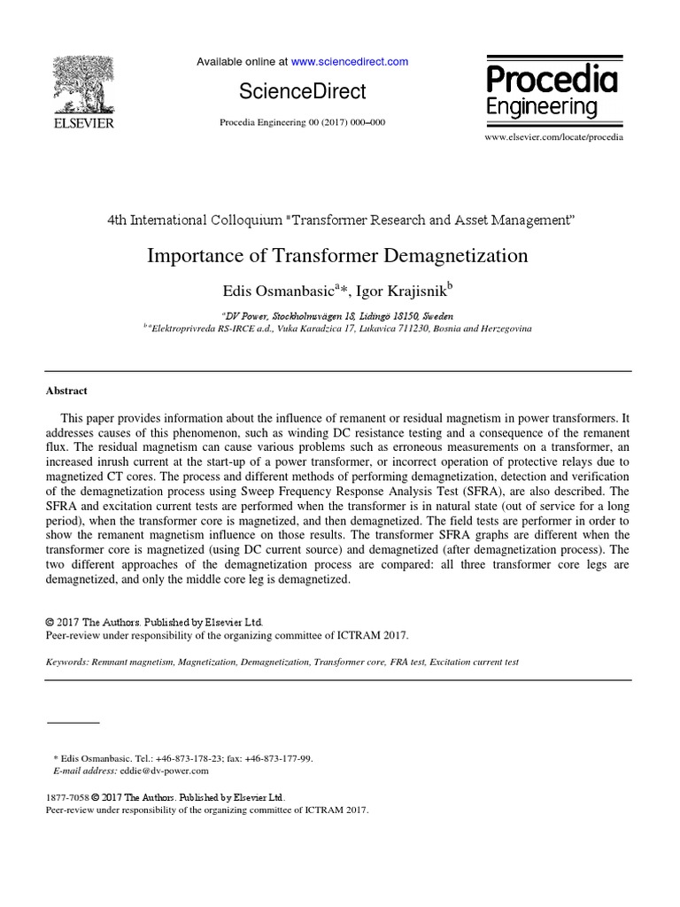 Importance of Transformer Demagnetization-Offcial | PDF | Transformer ...