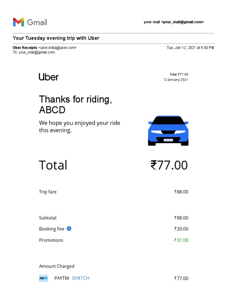 Uber Bill | PDF