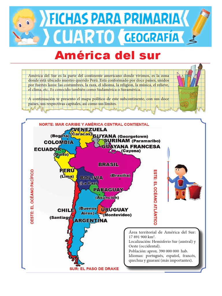 América Del Sur para Cuarto Grado de Primaria | PDF | América del Sur ...