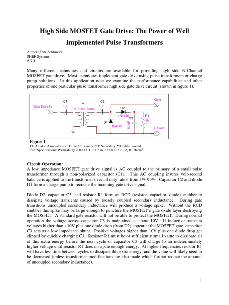 Transformer Isolated Gate Drive | PDF | Capacitor | Mosfet