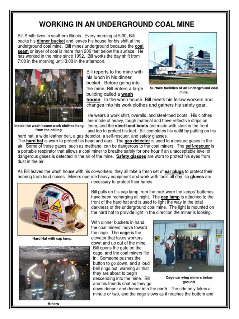 Working In An Underground Coal Mine Pdf Coal Mining Mining
