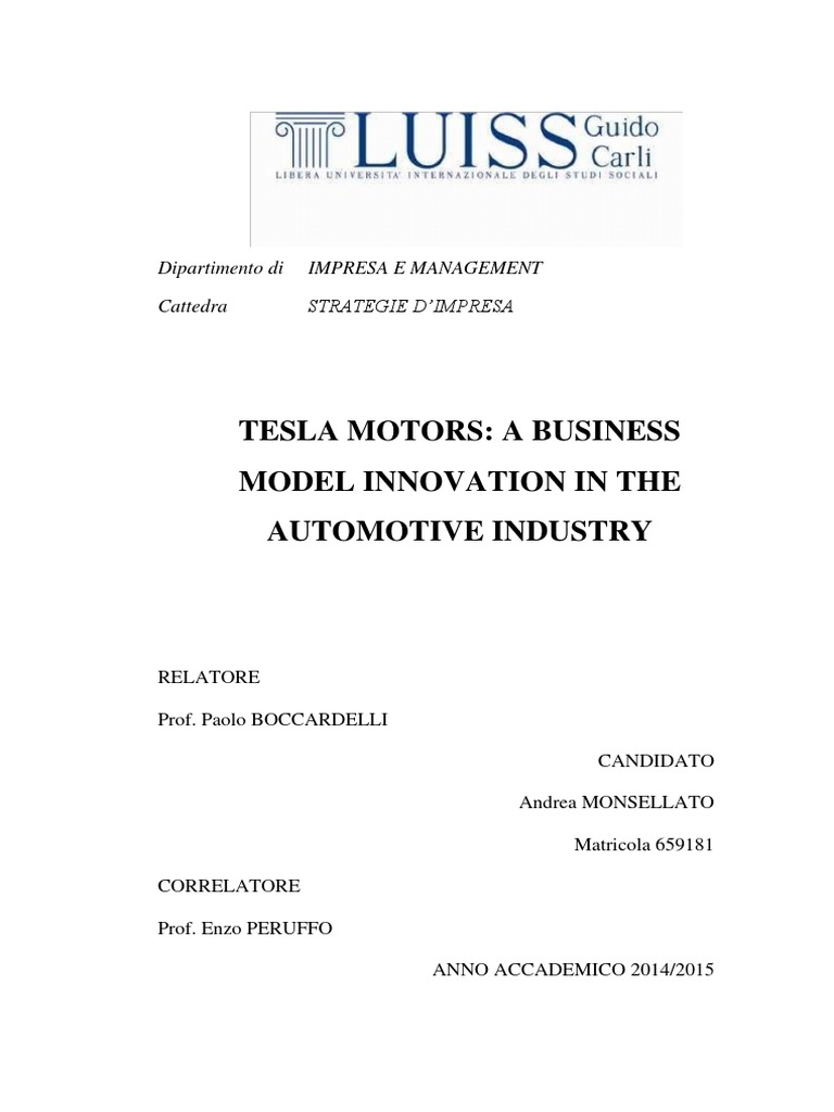Tesla Motors Business Model | PDF | Biodiesel | Hybrid Electric Vehicle