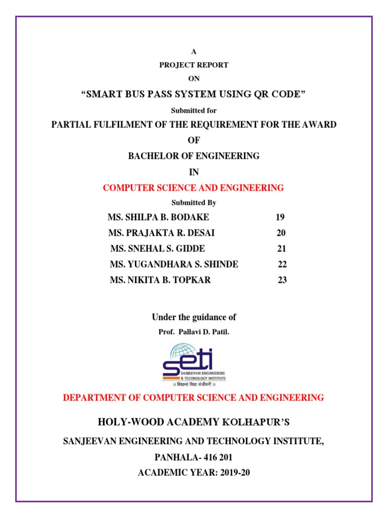 "Smart Bus Pass System Using QR Code": Computer Science and Engineering ...