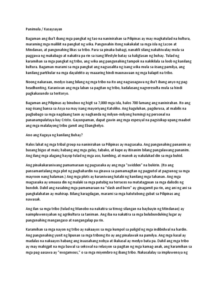 Subanen Tribe | PDF