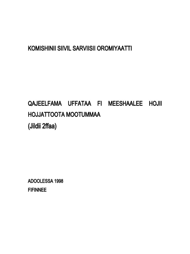 1 Qajeelfama Uffataa Fi Meeshaalee Hojii Hojjattoota Mootummaa | PDF