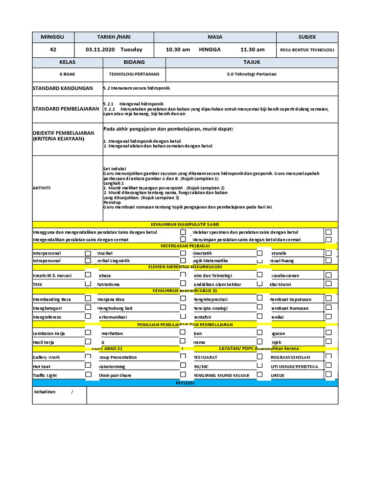 RPH RBT Tahun 6 | PDF