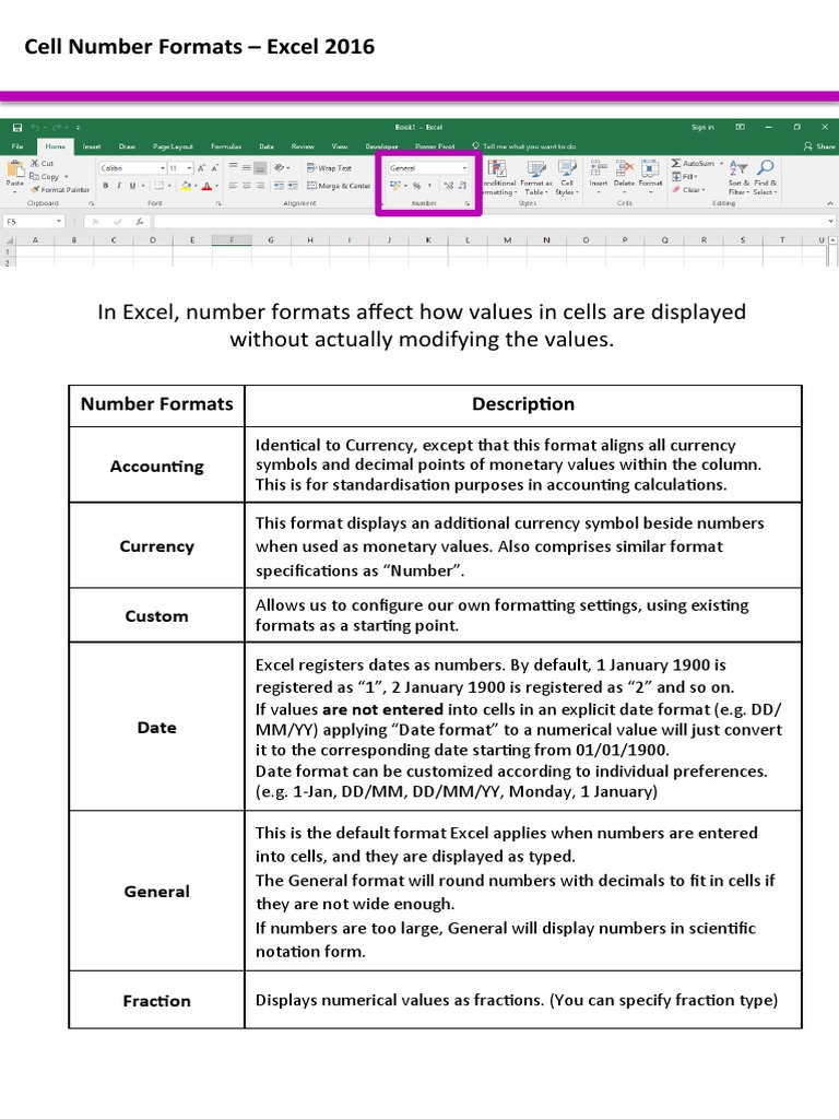Cell Number Formats Excel Guide | PDF | Microsoft Excel | Encodings