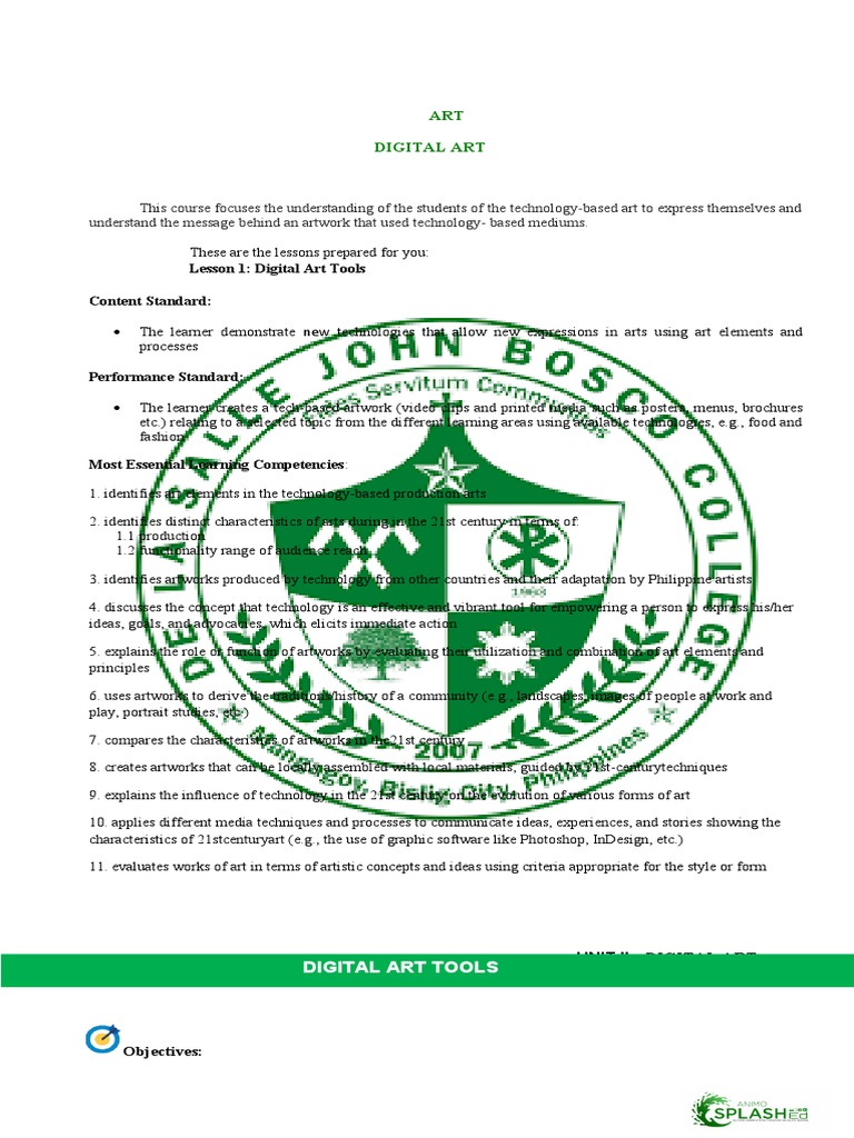 Module 10 Lesson 10, Art | PDF | Camera | Video Games