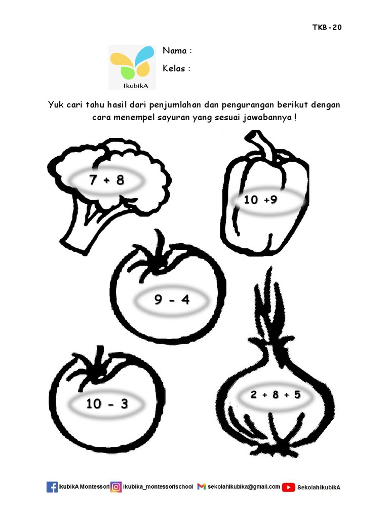 Worsheet Math TKB | PDF | Metode & Bahan Ajar