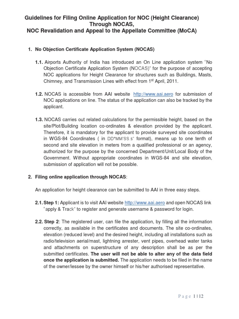 NOCAS Guidelines for Height Clearance | PDF | Business