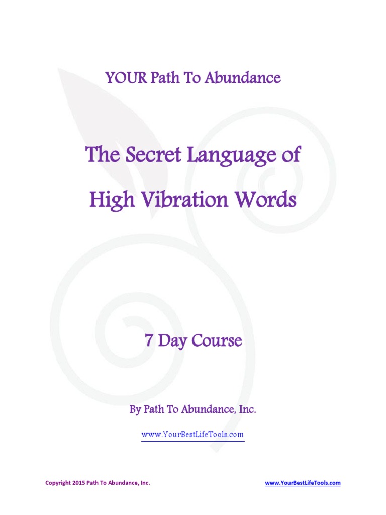 Coach - The Secret Language of High Vibration Words | PDF | Optimism ...