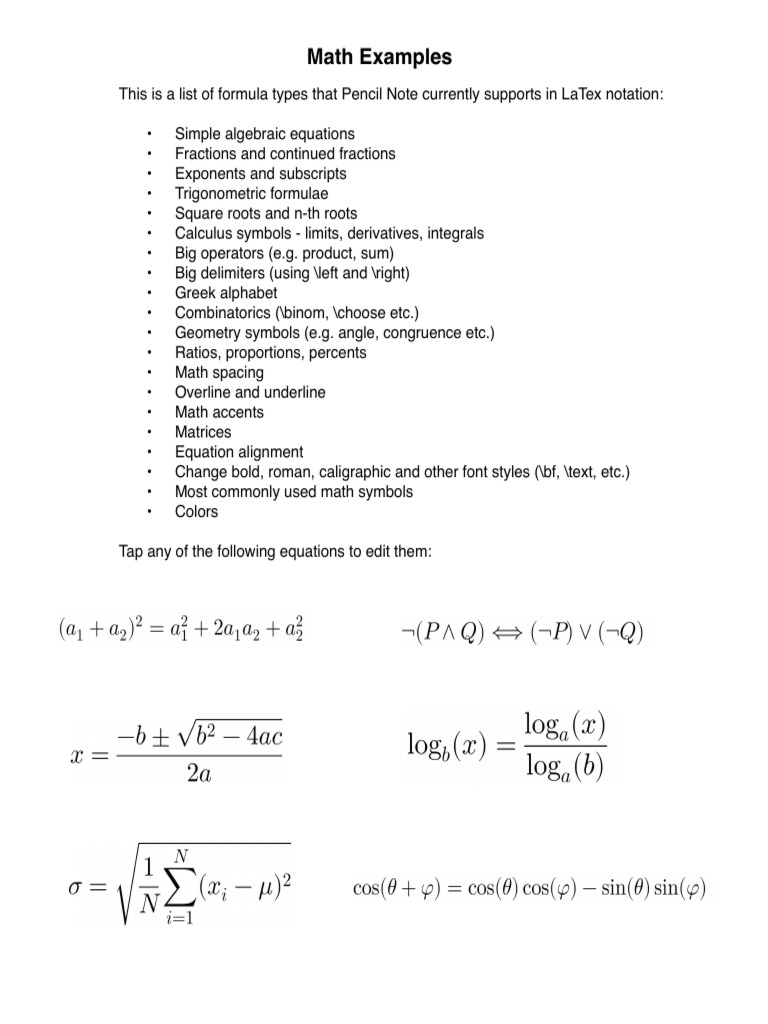 Math Equations (LaTeX) PDF | PDF | Teaching Methods & Materials | Home ...