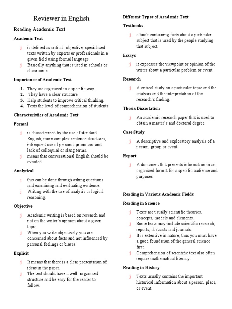 English Reviewer's Guide to Academic Texts | PDF | Essays | Thesis