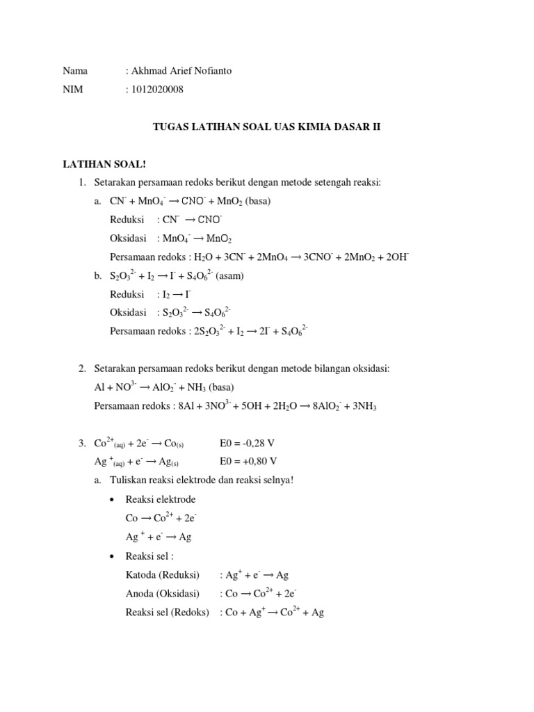 Kimdas Soal Uas | PDF | Sains & Matematika