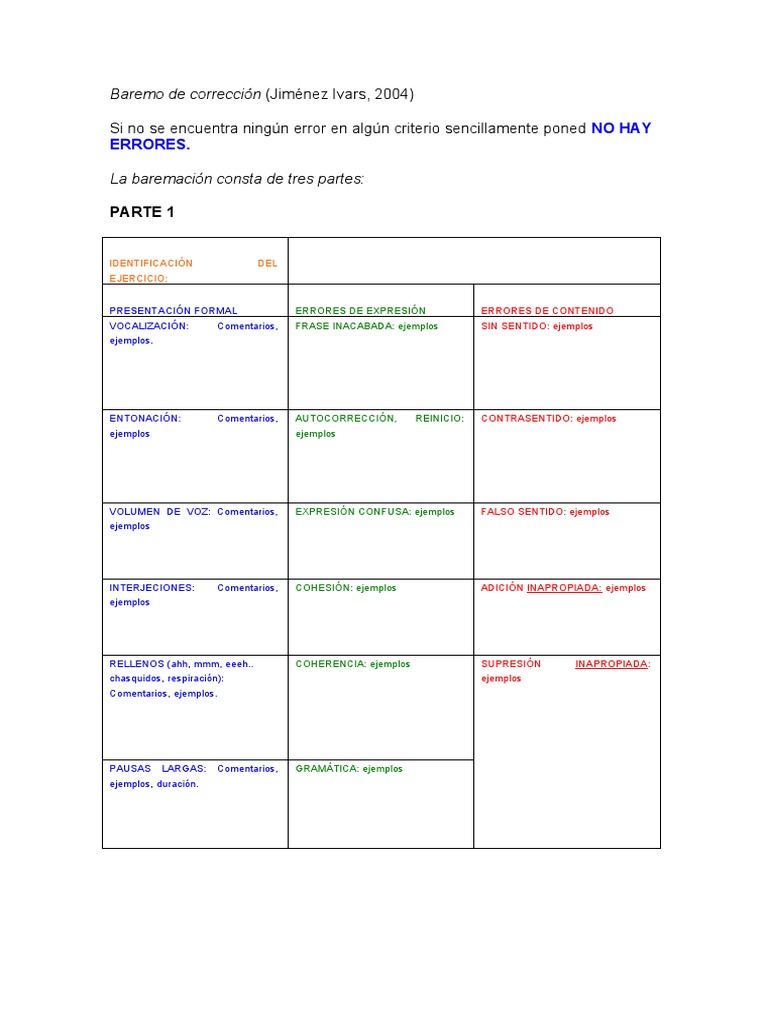 Baremo Interpretación | PDF