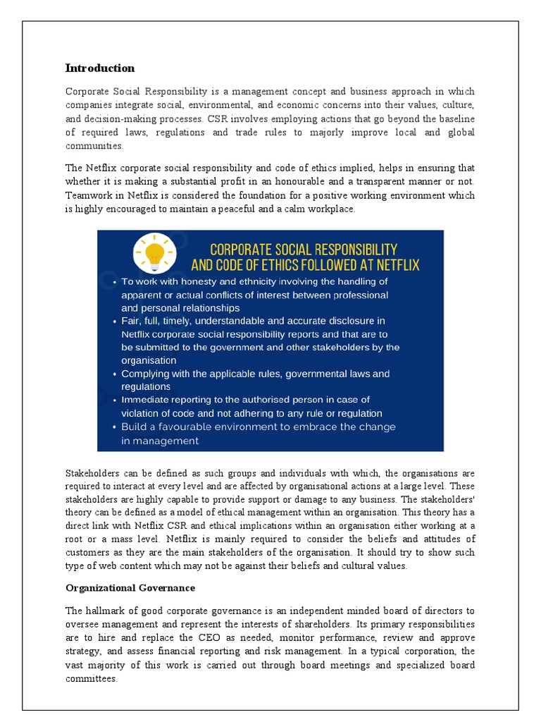 BECG - H - Group 15 Netflix | PDF | Netflix | Corporate Social ...