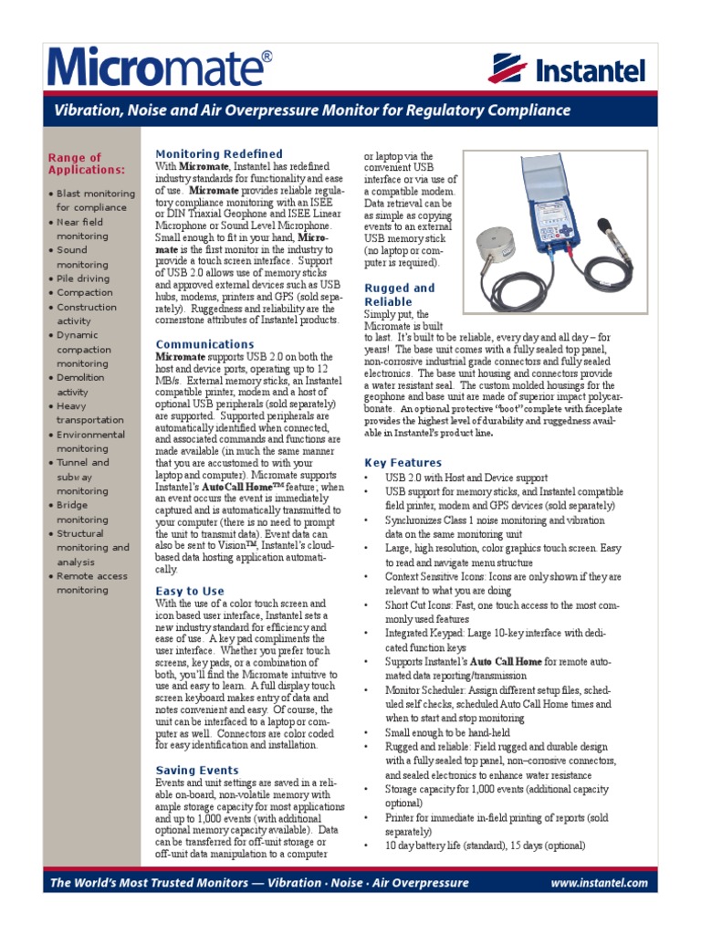Micromate Specification Sheet PDF | PDF | Usb | Icon (Computing)