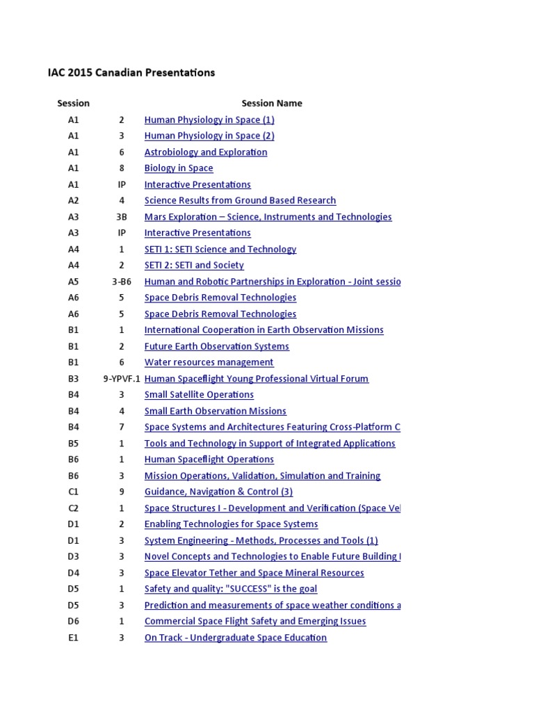 IAC 2015 Canadian Paper Presentations Israel | PDF | Satellite | Robotics