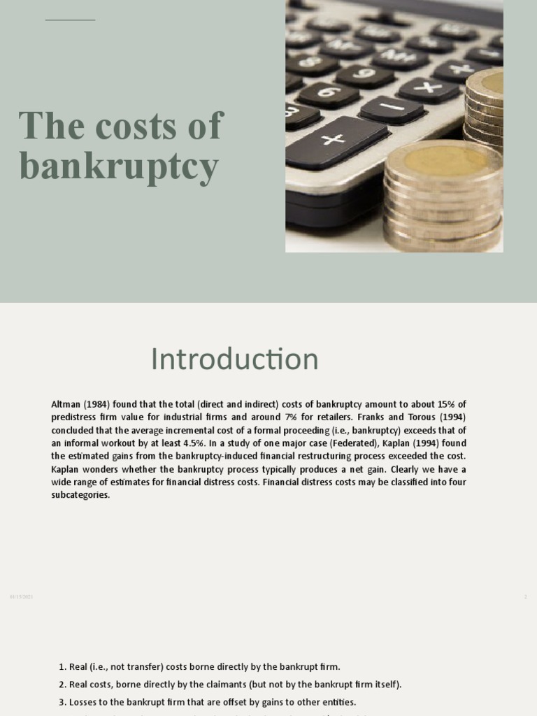 The Cost Of Bankruptcy Pdf Bankruptcy Interest
