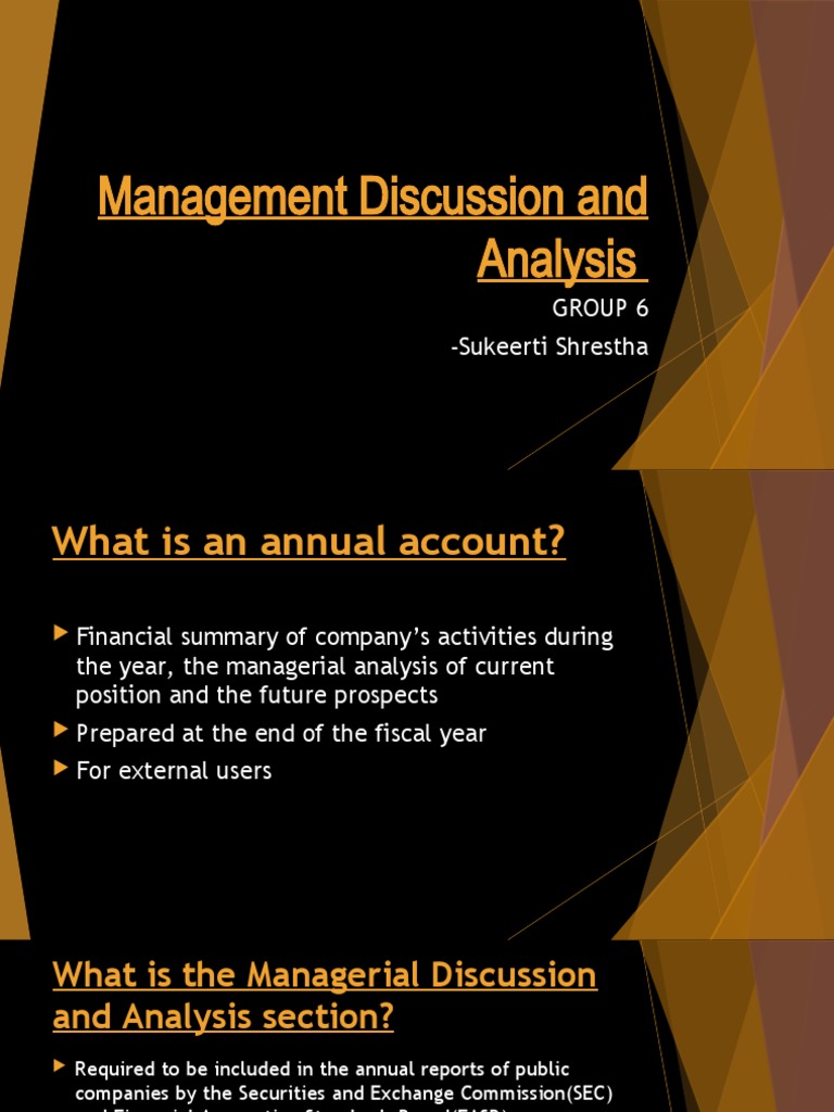 Management Discussion and Analysis | PDF | Financial Statement ...