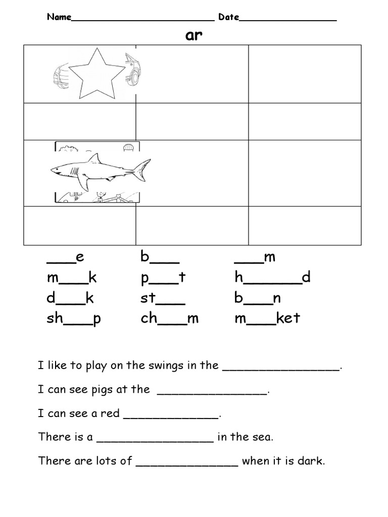 Ar Phonics Worksheets | PDF