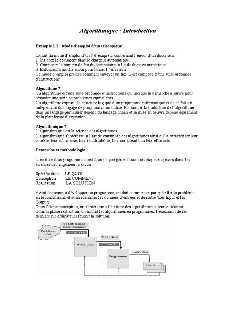 Introduction à l'Algorithmique | PDF | Structure de contrôle | Variable (informatique)