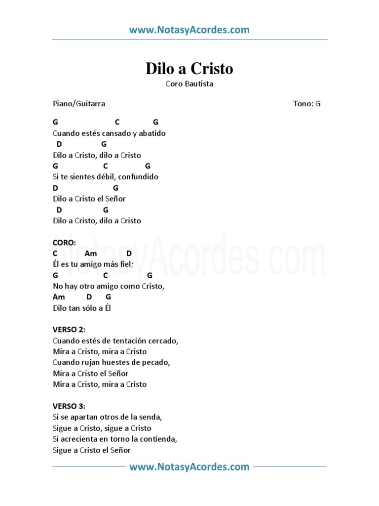 Dilo A Cristo Coro Bautista | PDF | Religión y espiritualidad
