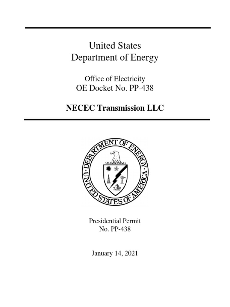 NECEC Presidential Permit | PDF | National Environmental Policy Act ...