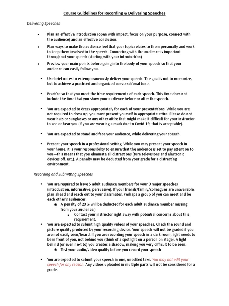 Recording Delivery Guidelines | PDF | Communication