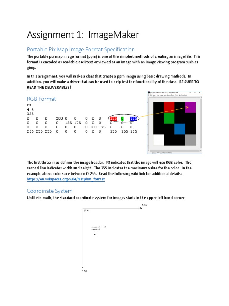 Assignment 1 - ImageMaker F2020 | PDF | File Format | Computer Programming