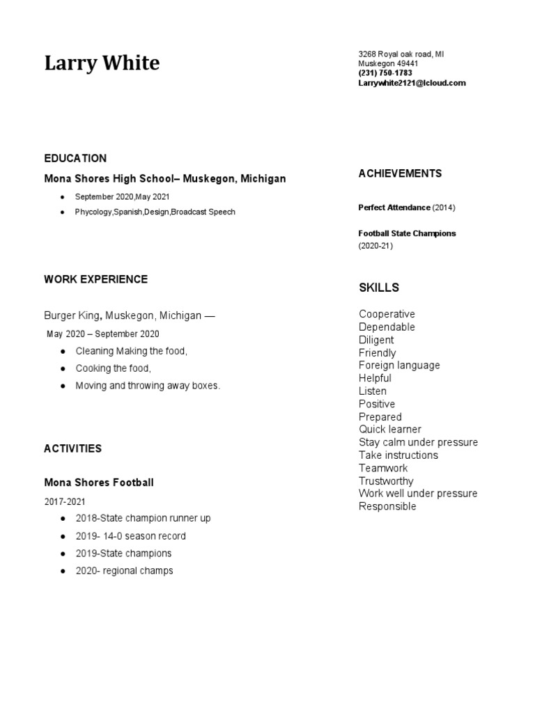 Larry White Resume | PDF