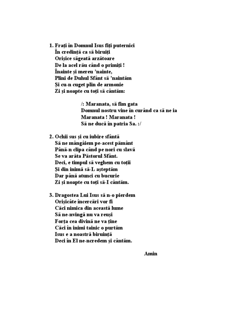 Frati in Domnul Isus Fiti Puternici | PDF