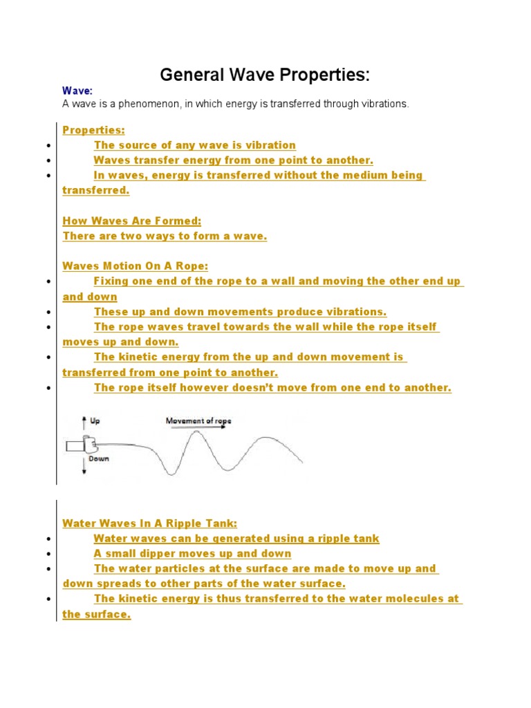 Overview of Wave Properties | PDF | Waves | Frequency