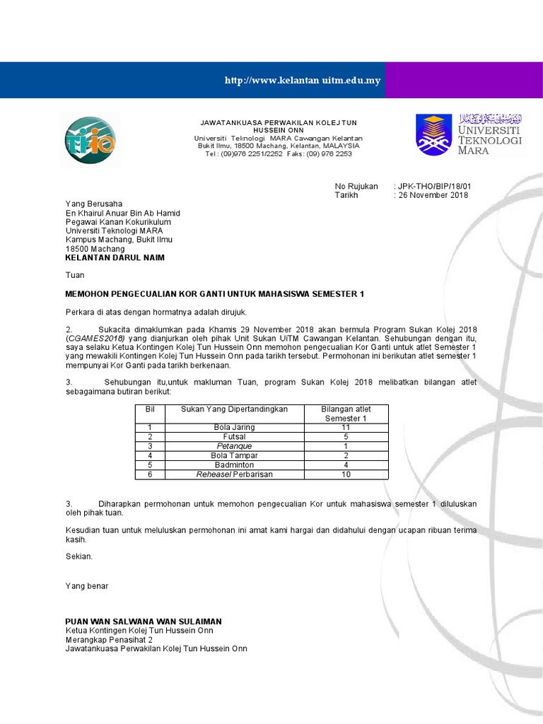 Contoh Surat Rasmi | PDF