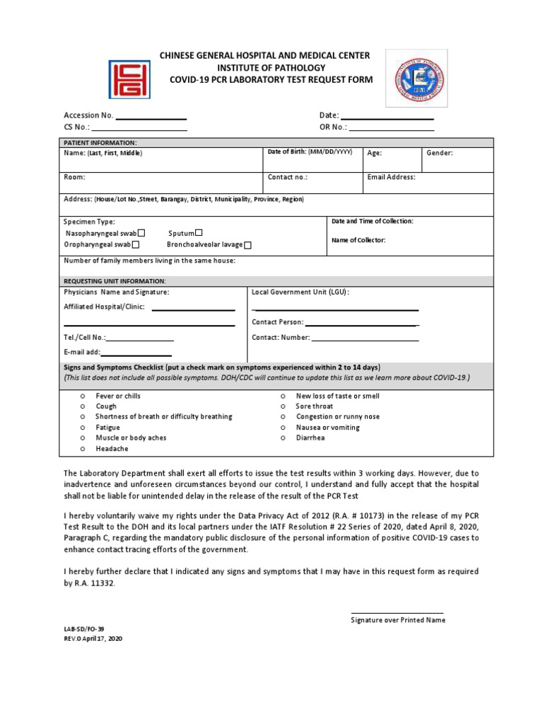 Chinese General Hospital and Medical Center Institute of Pathology ...