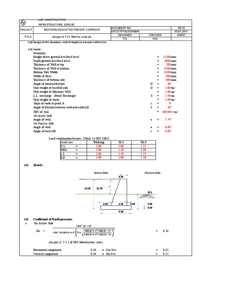 Design of PCC Wall | PDF | Wall | Mechanical Engineering