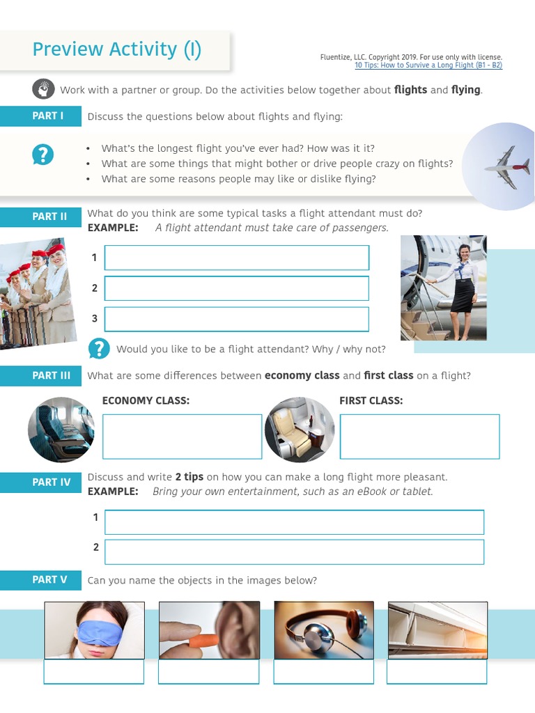 Preview Activity (I) : EXAMPLE: A Flight Attendant Must Take Care of ...