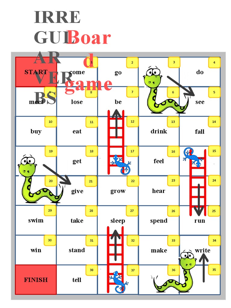 Irregular Verbs Board Game | PDF