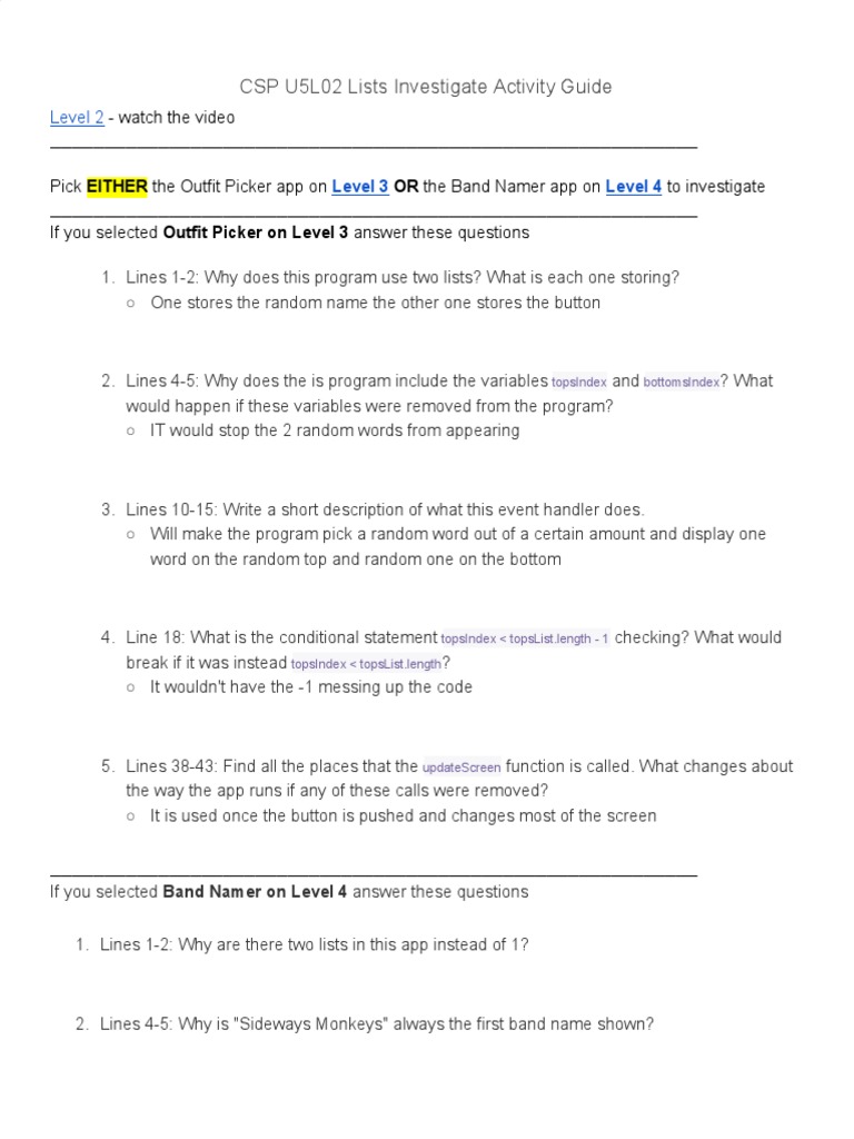 CSP U5l02 Activity Guide | PDF | Computing | Software