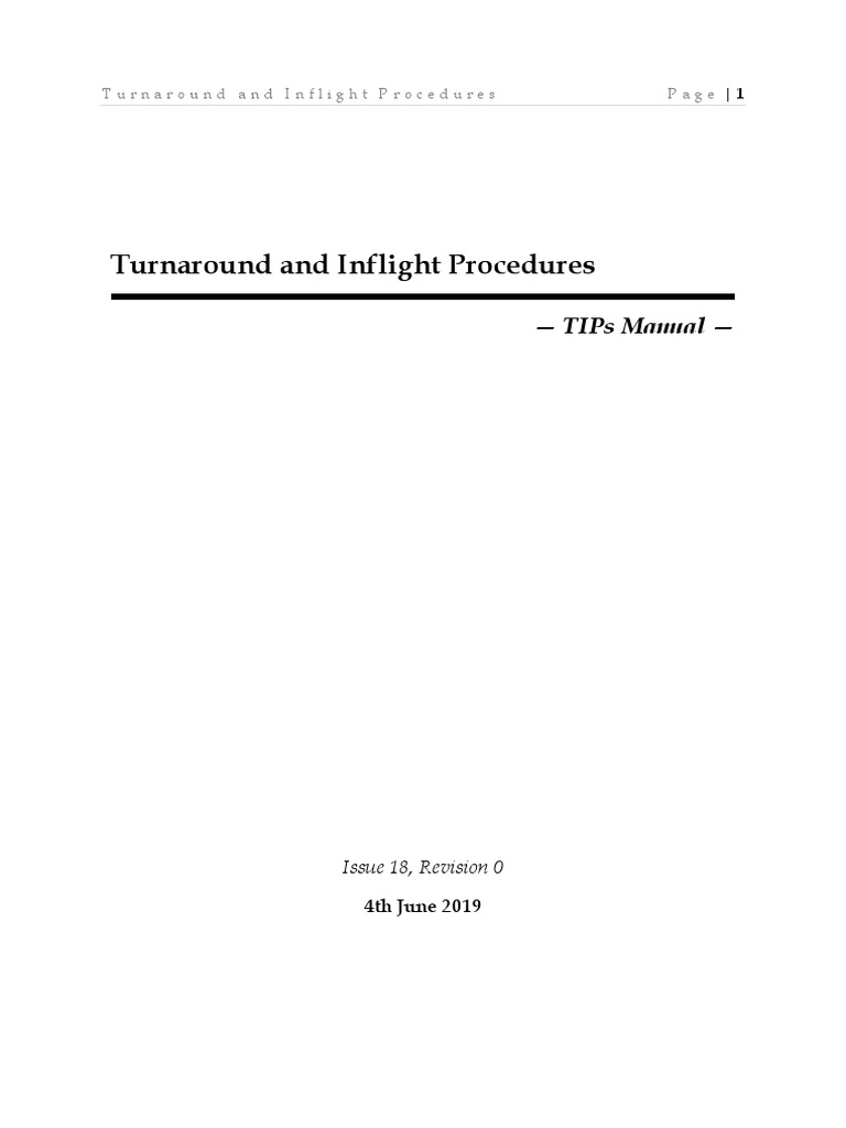 Turnaround and Inflight Procedures: - Tips Manual | PDF | Flight ...