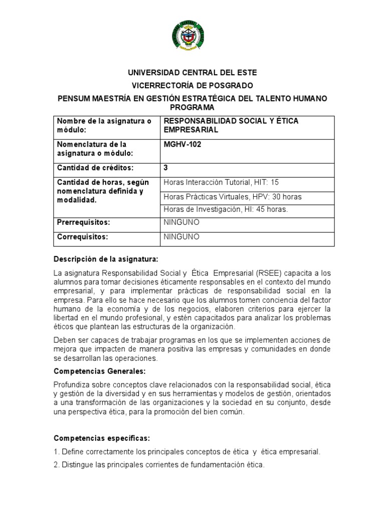 Responsabilidad Social y Etica Empresarial | PDF | Responsabilidad ...