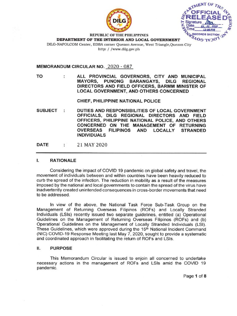Memo Dilg Covid PDF | PDF
