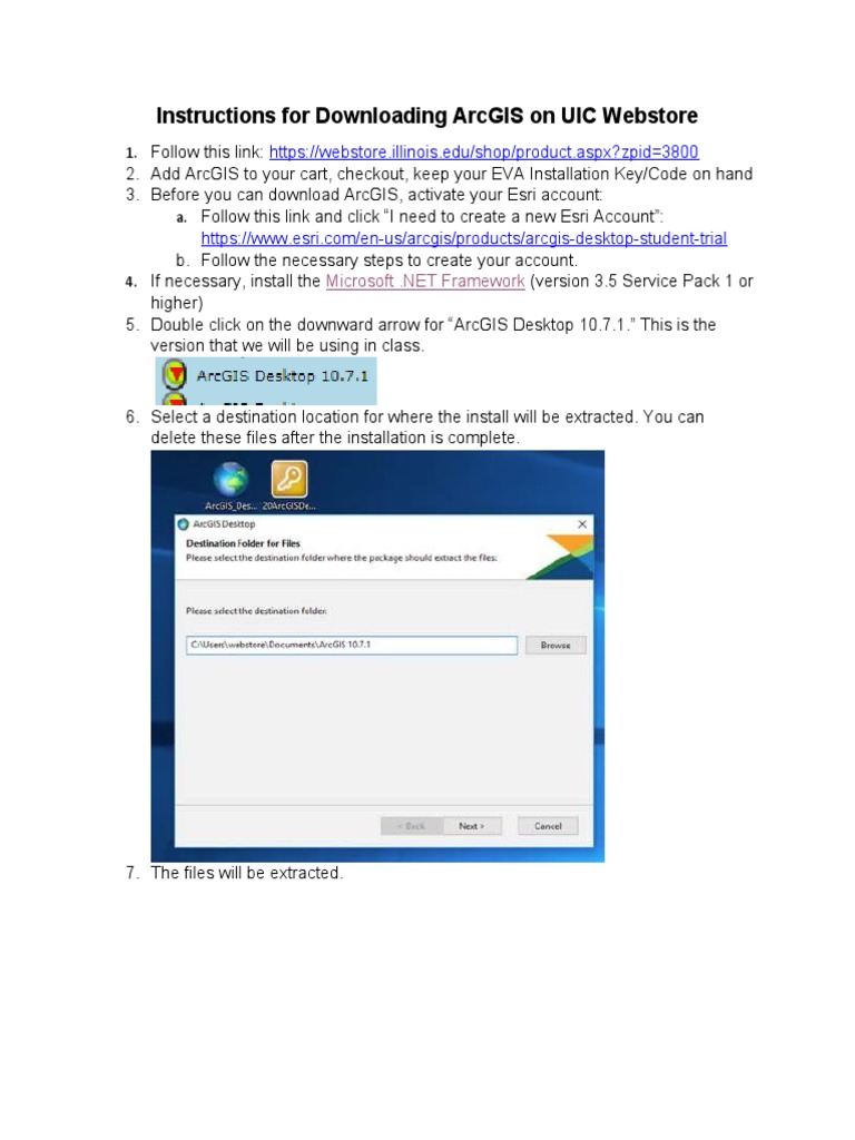 Instructions For Downloading Arcgis On Uic Webstore | PDF | Arc Gis | Esri