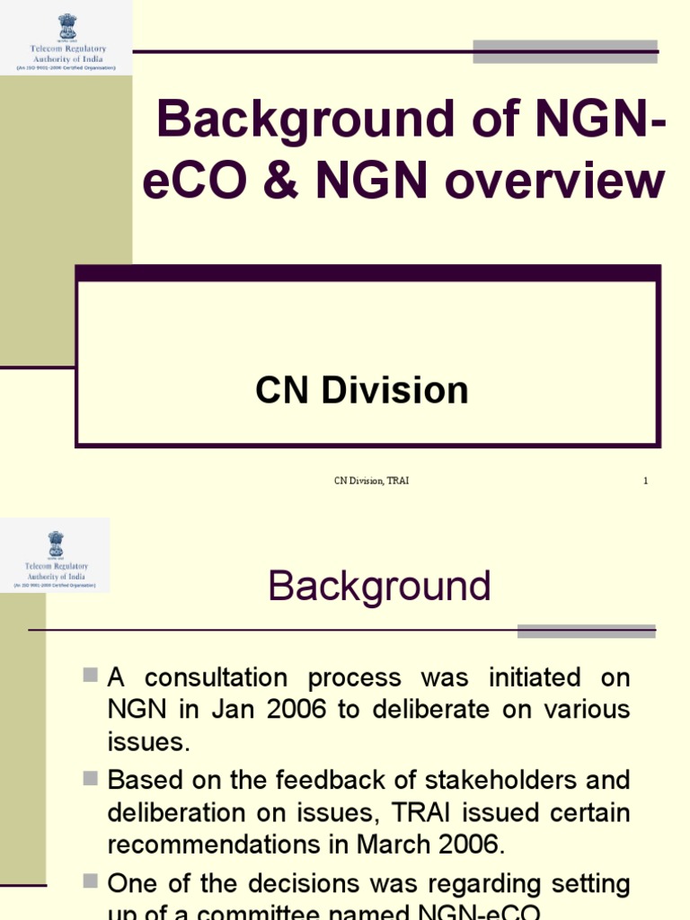 Background of NGN-eCO & NGN Overview: CN Division | PDF | Network ...