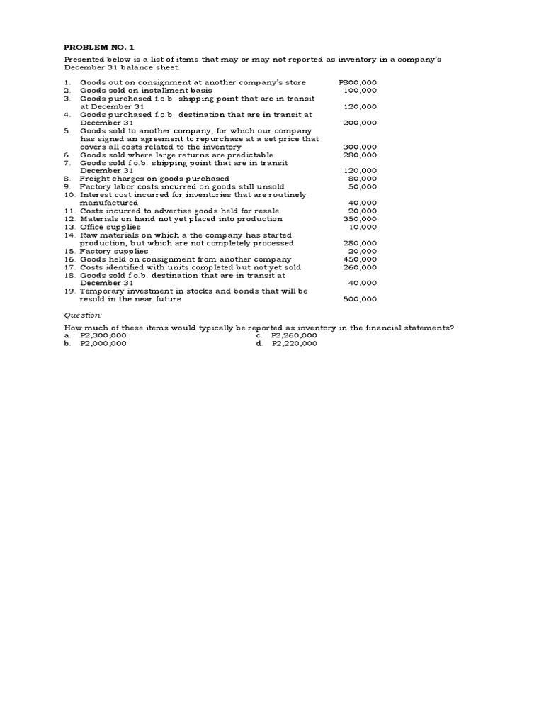 Inventory Practice Problem | PDF | Cost Of Goods Sold | Inventory